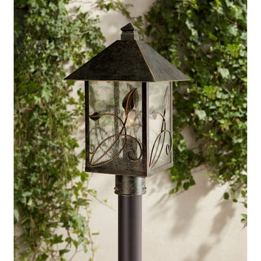 Kathy Ireland Sierra Craftsman Rustic Outdoor Post Light Rubbed Bronze ...