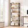Bookshelf, Tier Industrial Bookcase, Book Shelf Storage Organizer, Tall ...