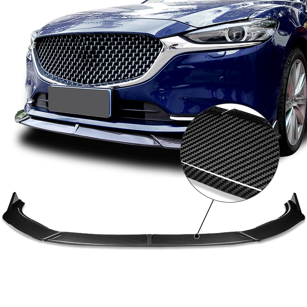 DNA Motoring 2-PU-501-PCF For 2019-2021 Mazda 6 Carbon Fiber Look 3Pcs ...