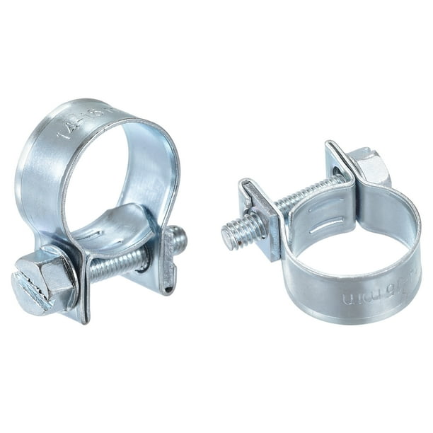 Uxcell 14-16mm Mini Fuel Injection Hose Clamp Zinc Plated Steel Fuel ...