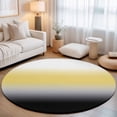 Boho White Yellow Black Gradient Round Rug 3ft Modern Minimalist Ombre ...