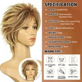 Creamily Blonde Wig with Bangs Layered Short Blonde Wigs for Women ...