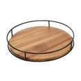 flameer Wood Lazy Susan Rotating Kitchen Turntable Spice Rack Organizer ...