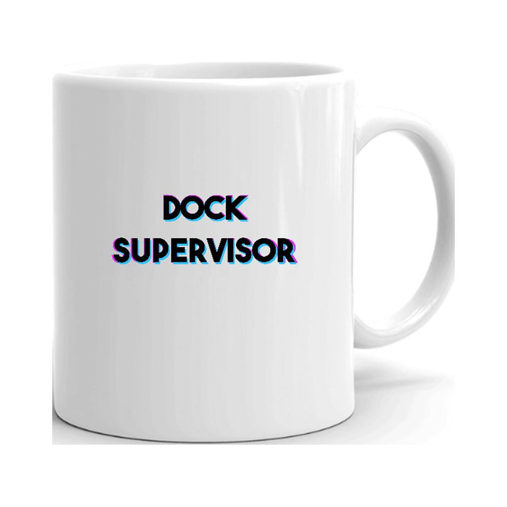 Tri Color Dock Supervisor Ceramic Dishwasher And Microwave Safe Mug ...