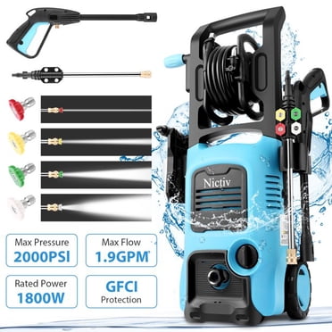 All Power 2000 PSI 1.6 GPM Electric Pressure Washer With Hose Reel for ...