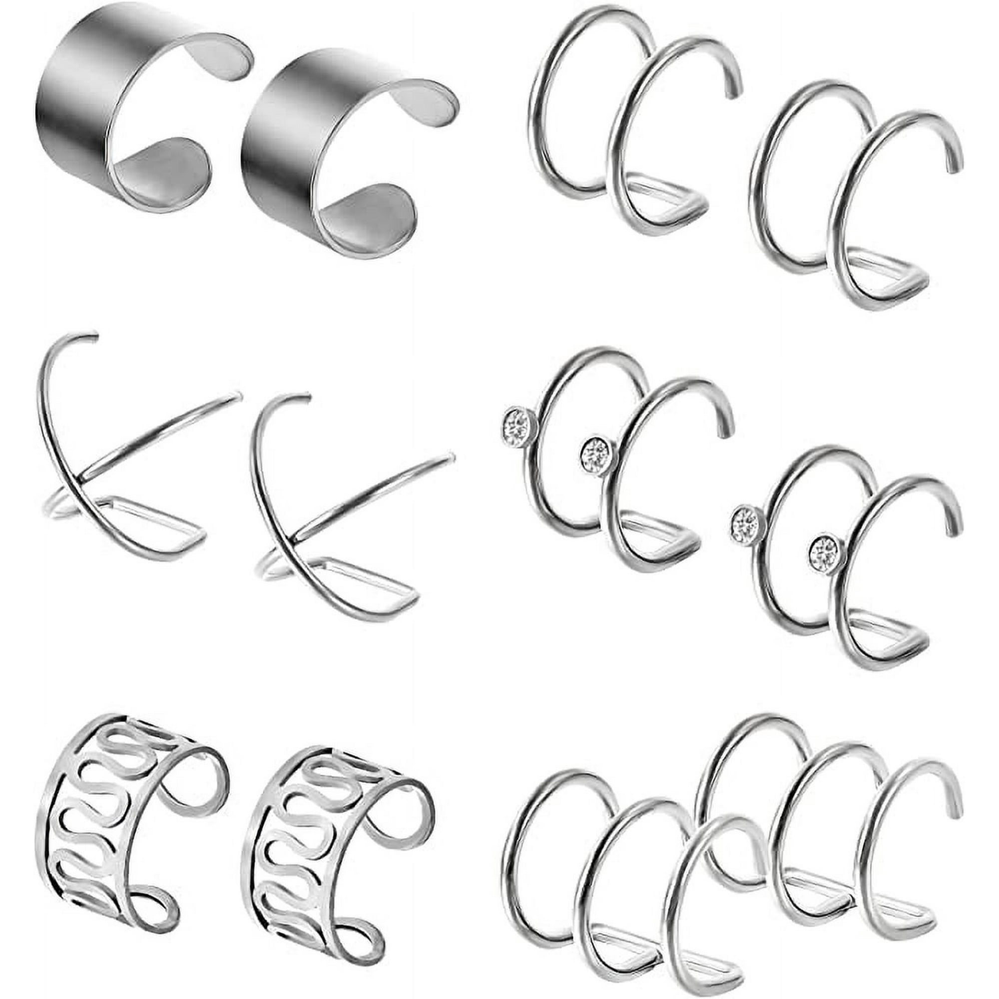 Click here for Nielieping 6 Pairs Stainless Steel Ear Clips Non P... prices