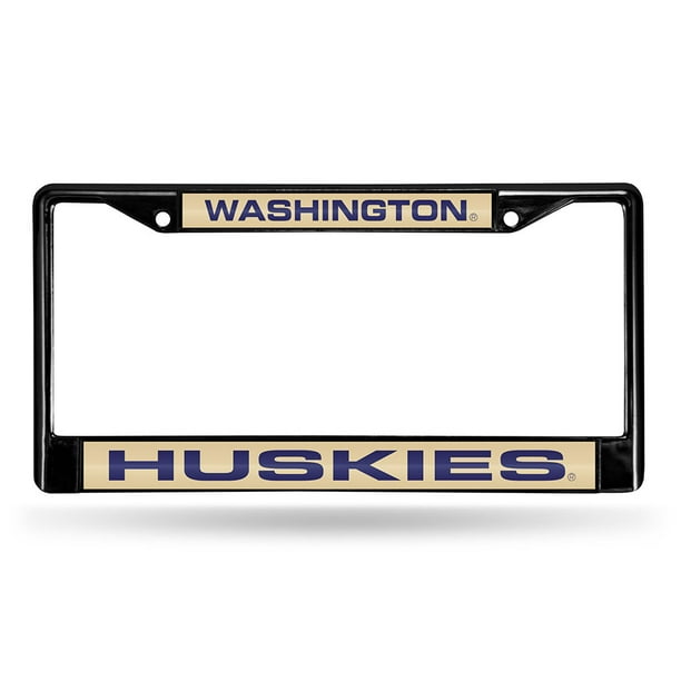 Rico Industries - Washington Huskies NCAA Black Chrome Laser Cut ...