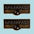 2 Switch Plate Tags BREAKFAST Name Signs Labels Cast Brass Traditional ...