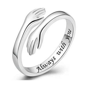 CFIOZYOS S925 Sterling Silver Hug Rings for Women Adjustable Hugging ...