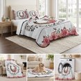 78x90in Quilt Bedding Set, Spring Pink Rose Flower Leaf Lightweight ...