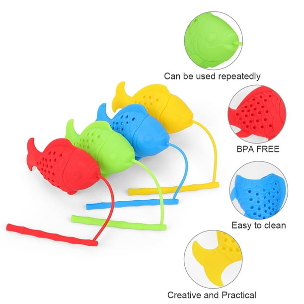 Cute Silicone Tea Infuser Food Grade Fish Shape Design Tea Filter Funny ...