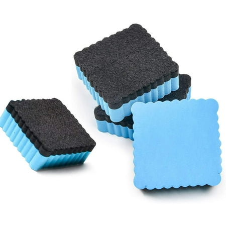 Set of 4 Whiteboard Sponges, Light Blue, Non-Magnetic, Small Wiper, for ...