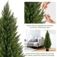 ROMSWI Artificial Cedar Topiary Trees 3FT 2 Pack UV Resistant Evergreen ...