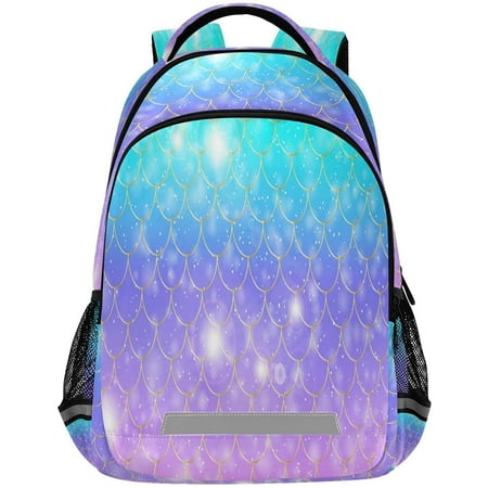 Mermaid Scale Fish Rainbow Backpacks Travel Laptop Daypack School Book ...