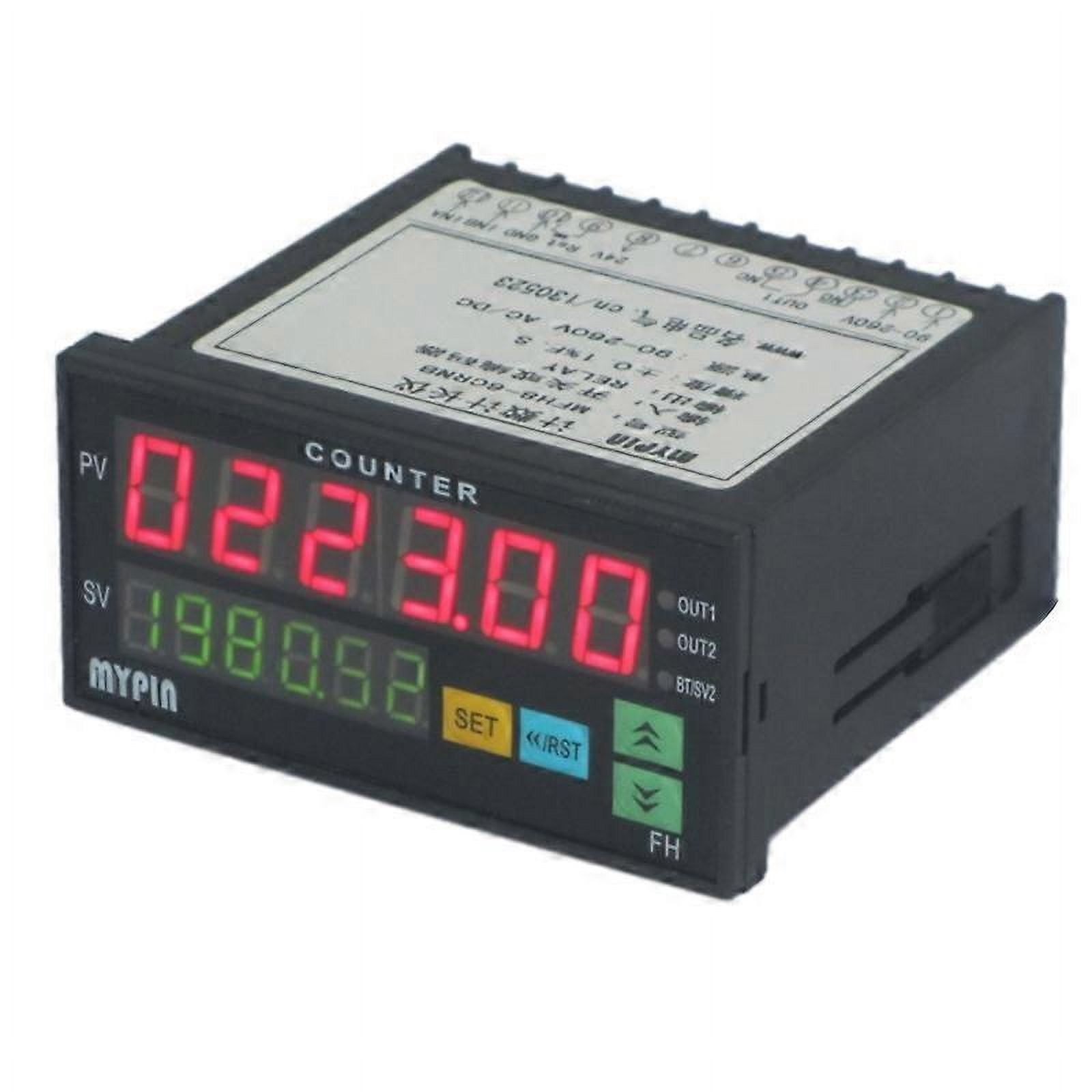 MYPIN Counter Mini Length Batch Meter 1 Preset Relay Output Count Meter ...