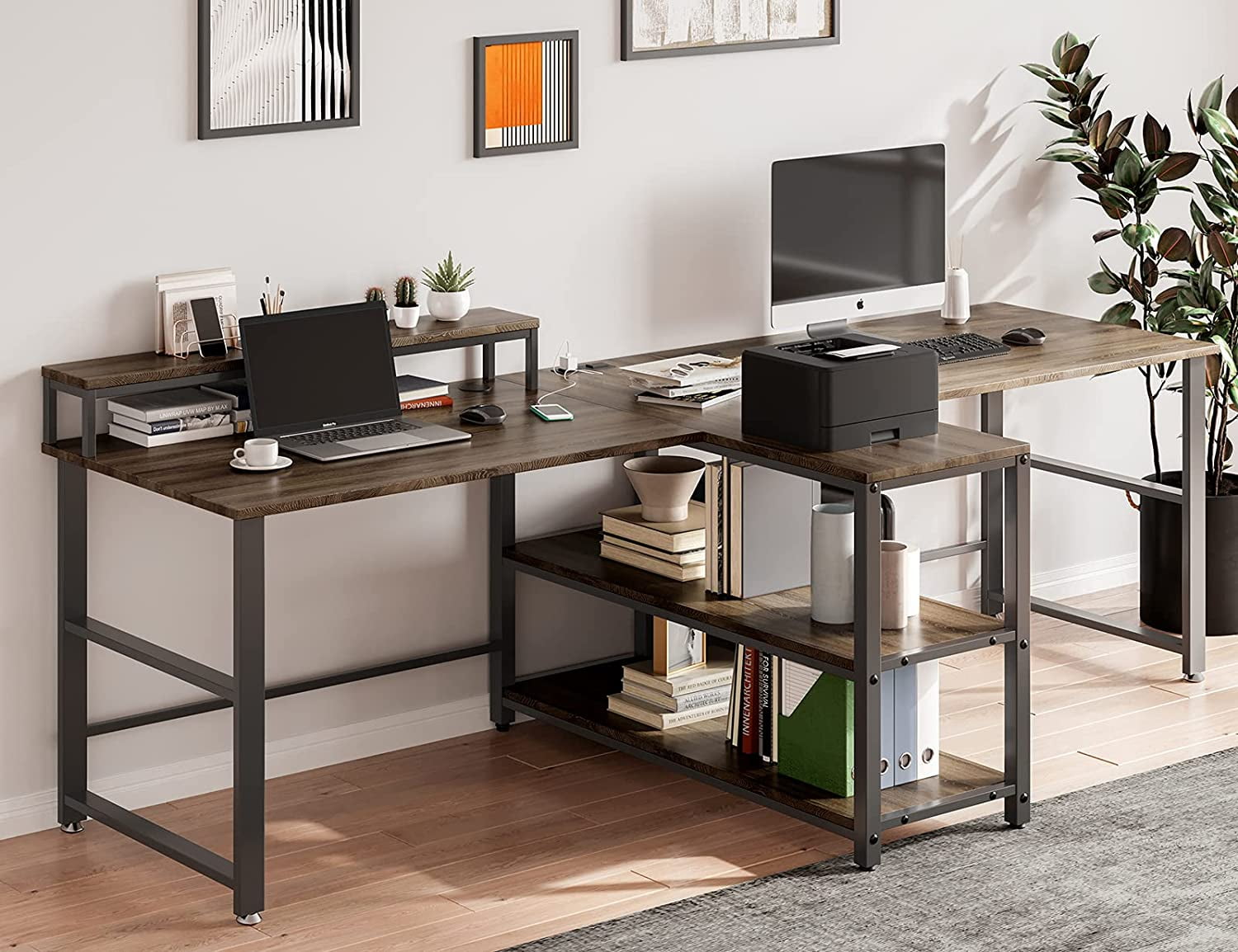 SEDETA 94.5 inches Computer Desk, Two Person Desk, Double Desk with ... SEDETA 94.5 inches Computer Desk, Two Person Desk, Double Desk with ...