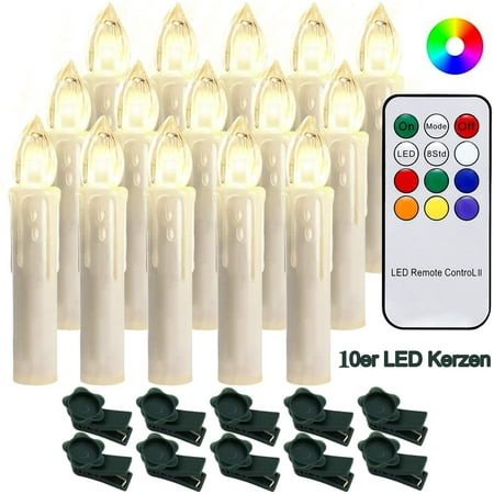 Hengda 40 pieces LED Christmas candles with remote control RGB candles ...