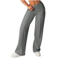Avirosel Women's Straight Leg Pants Stretchy Casual Trousers Elastic ...