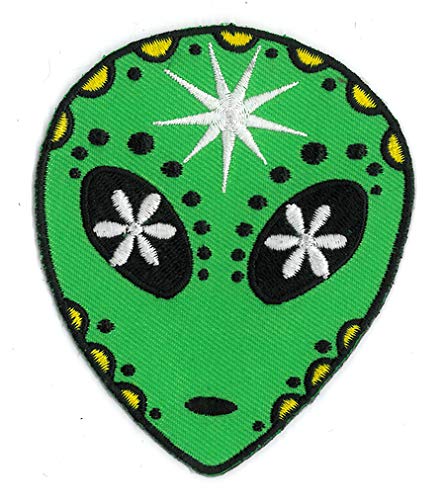 ALIEN SUGAR SKULL - Embroidered Iron On PATCH, Original Matt Stewart ...