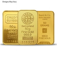 Valcambi 50g Gold Bar with Assay Card - Swiss Craftsmanship - Walmart.com