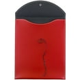 JAM Paper Leather Portfolio Envelope, 9.5x12.5, 1/Pack, Red, Button ...
