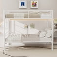 LHYY Twin Over Twin Metal Bunk Bed for ,Metal Structure Bedframe with ...