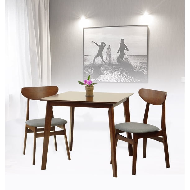 SK New Interiors Dining Kitchen Square Table and 2 Yumiko Side Chairs ...