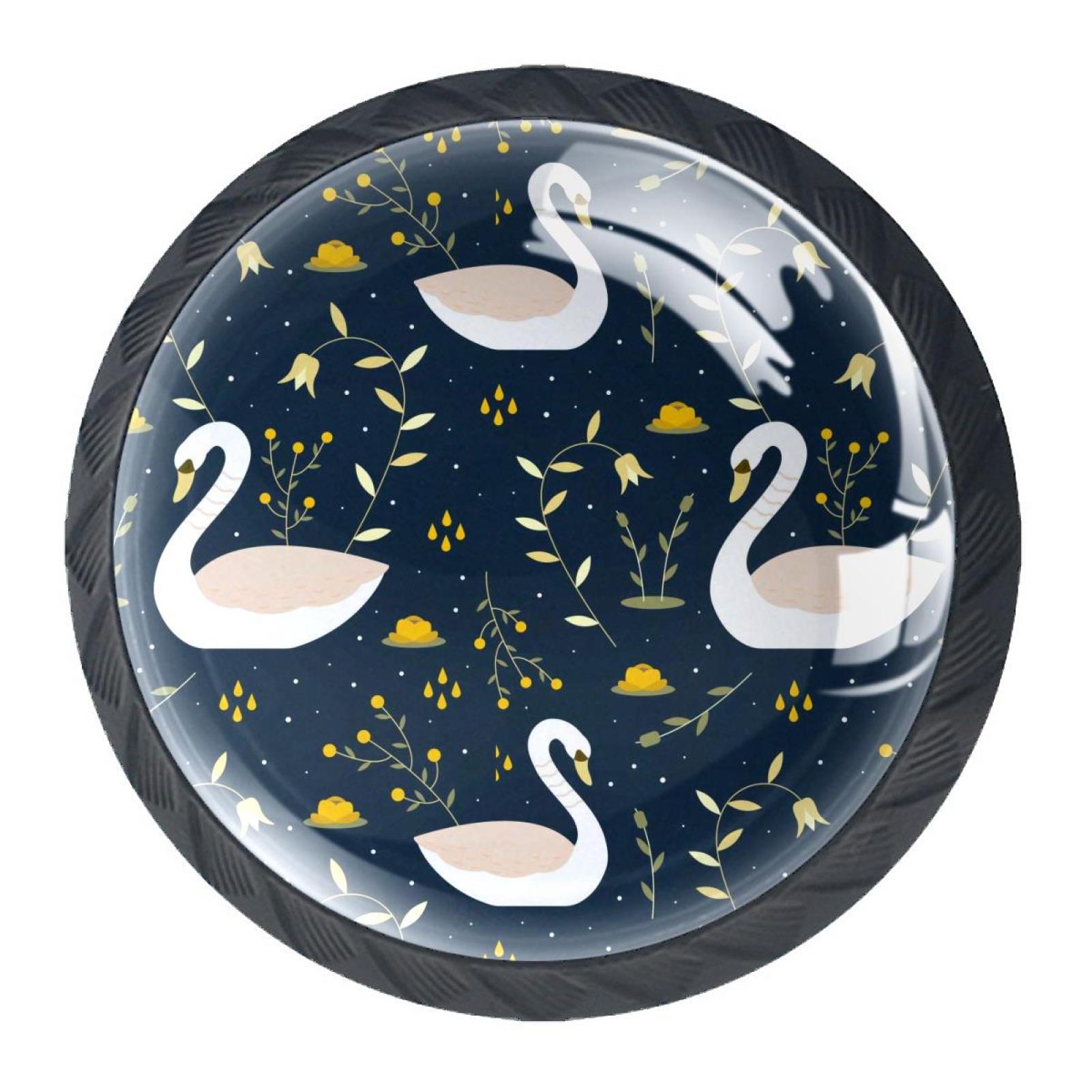 4 Pcs Swan Knobs for Kitchen Cabinet Cupboard Dresser Bookcase Drawer ...