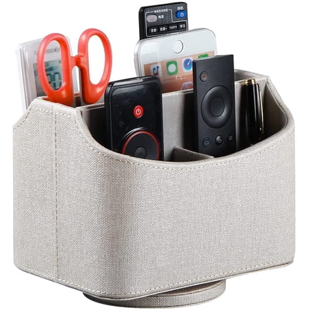 Leather Remote Control,Desk Organizers and Accessories, 360 Degree ...