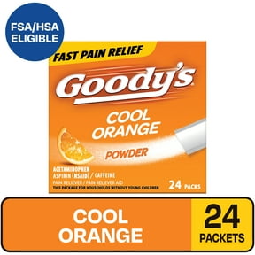 Goody's Extra Strength Headache Powder, Cool Orange Flavor, 24 Powder ...