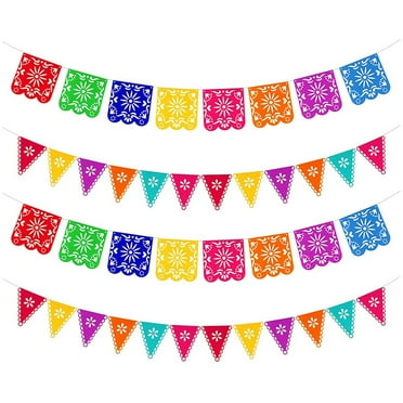 Mexican Banners 3 Packs - 66 FT(22FT*3) Long Papel Picado Banners, With ...