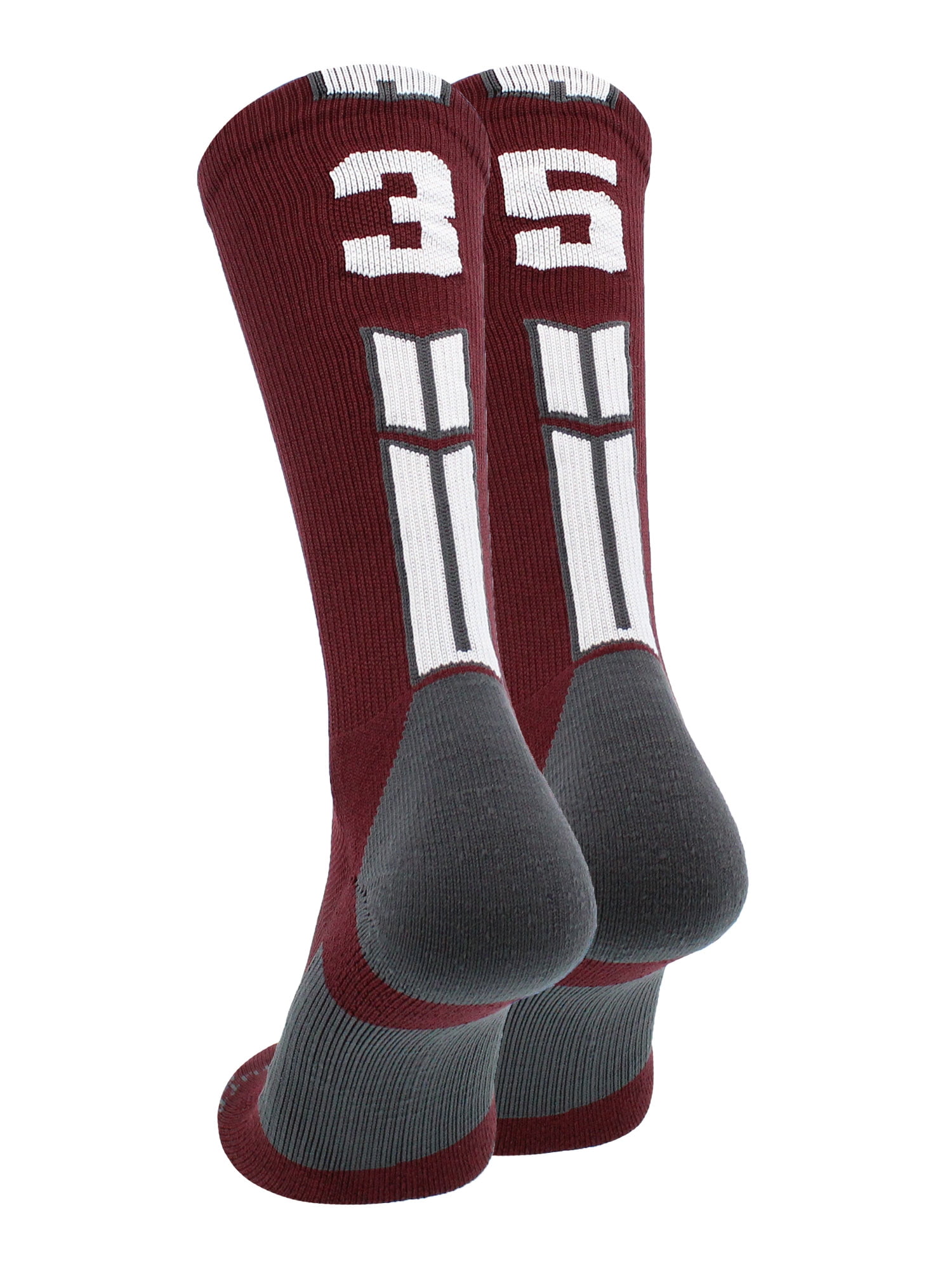 Maroon/White Player Id Crew Number Socks (#35, Medium) - Walmart.com