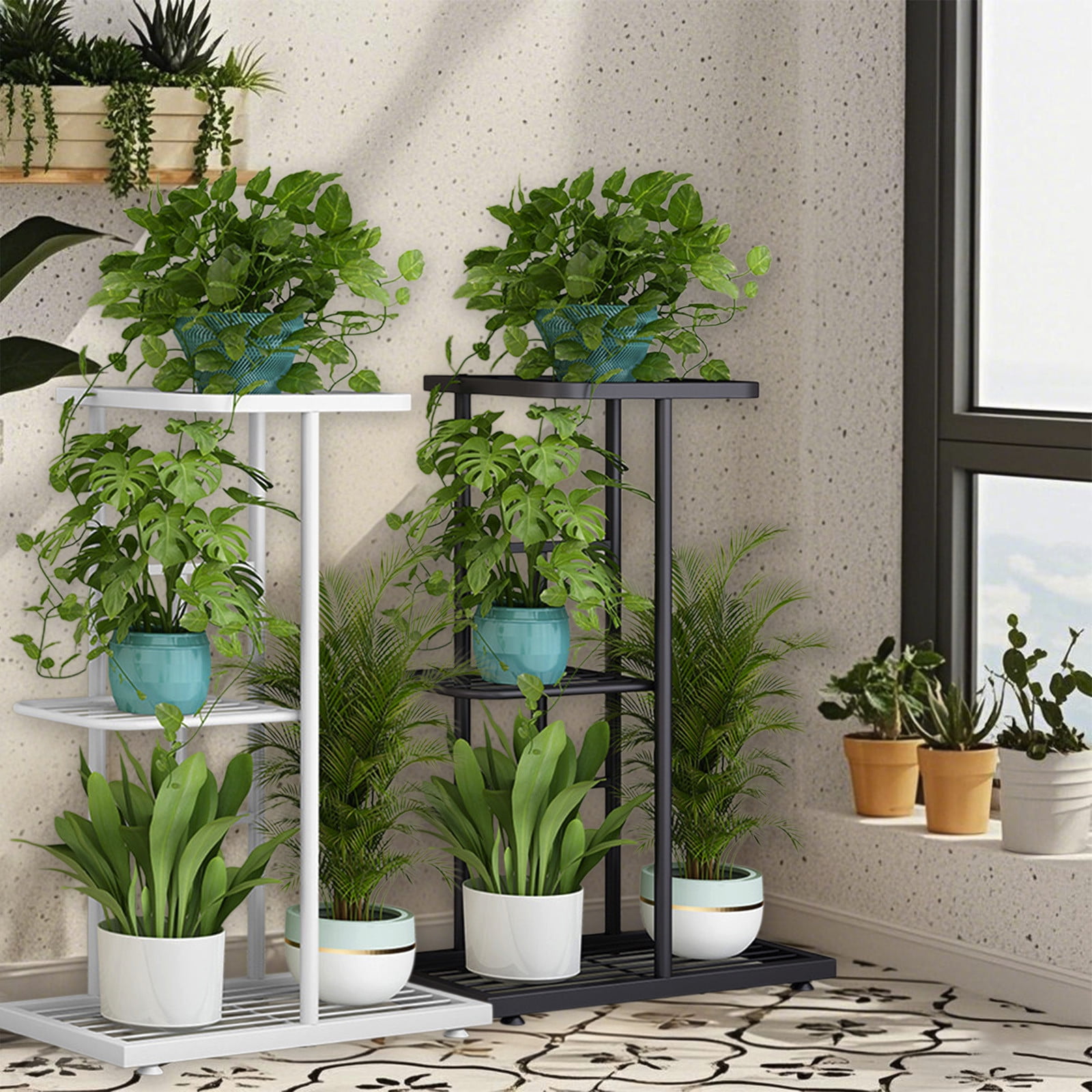 Click here for Sentmoon Corner Shelves 3 Tier Iron Plants Stand M... prices