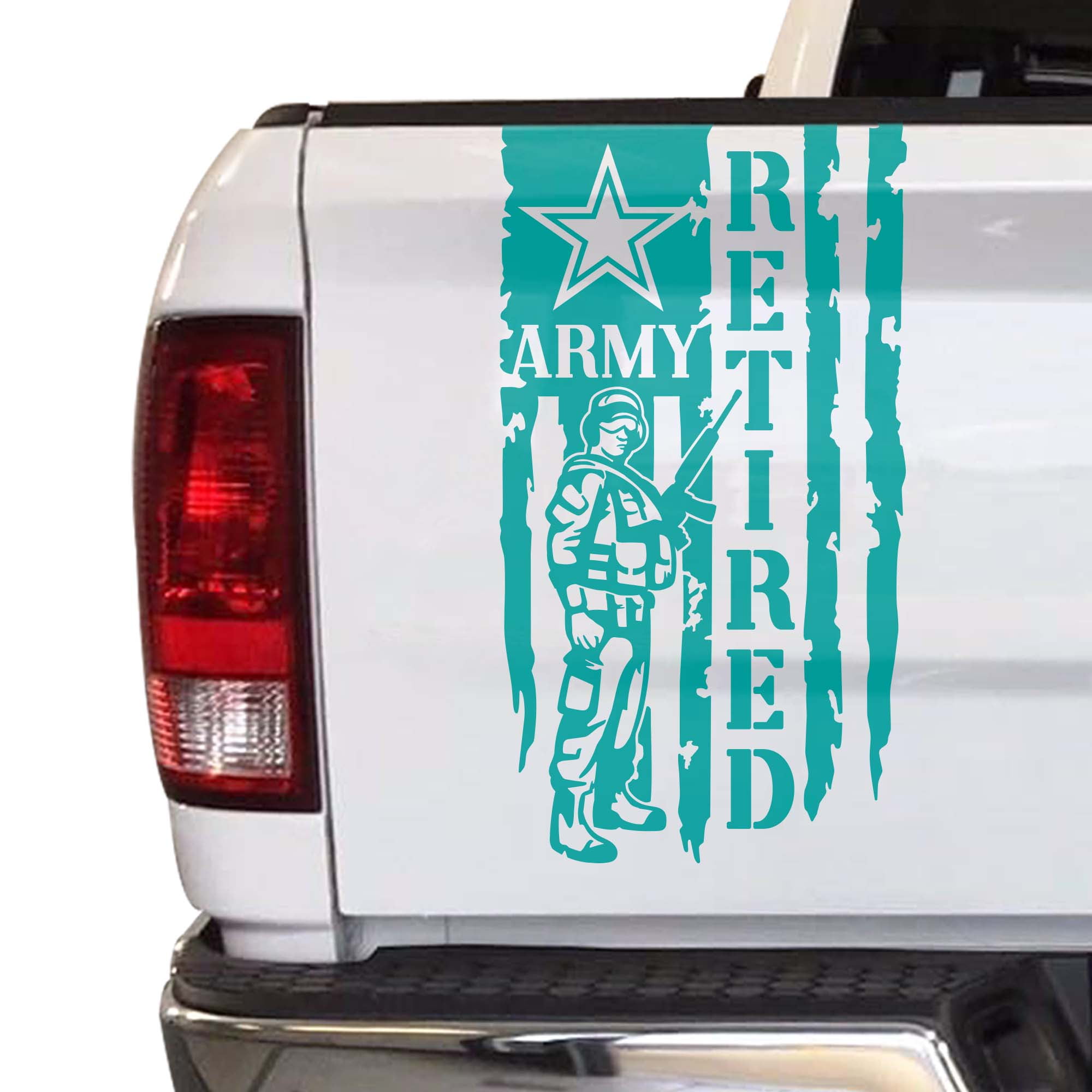 Retired Army Veteran Soldier Distressed American USA US Flag Truck ...