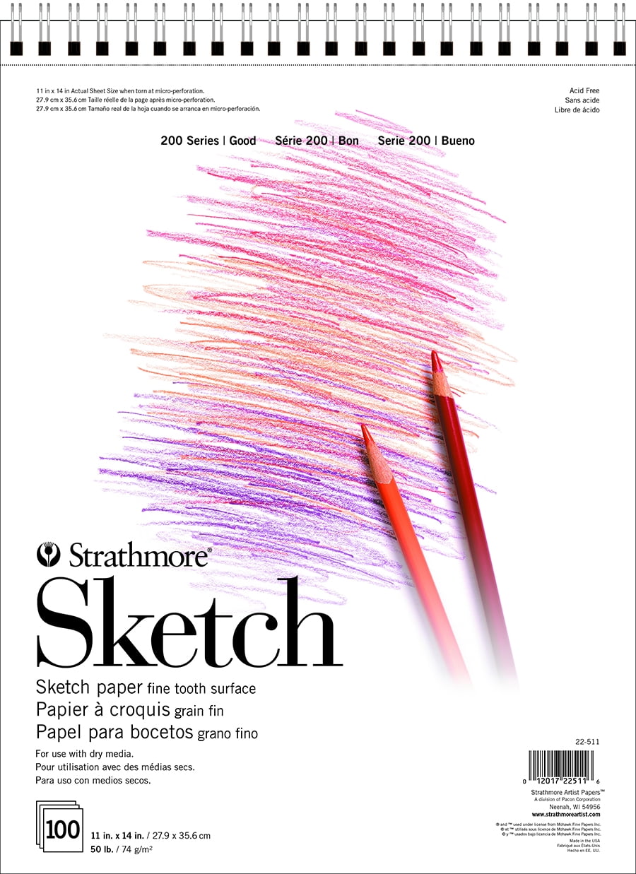 Strathmore 200 Series Sketch Pad, Sketch Paper, 11" x 14", 100 Sheets ...