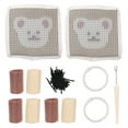BOKYAN Latch Hook Kit Cup Coaster DIY Set Lovely Brown Bear Pattern ...