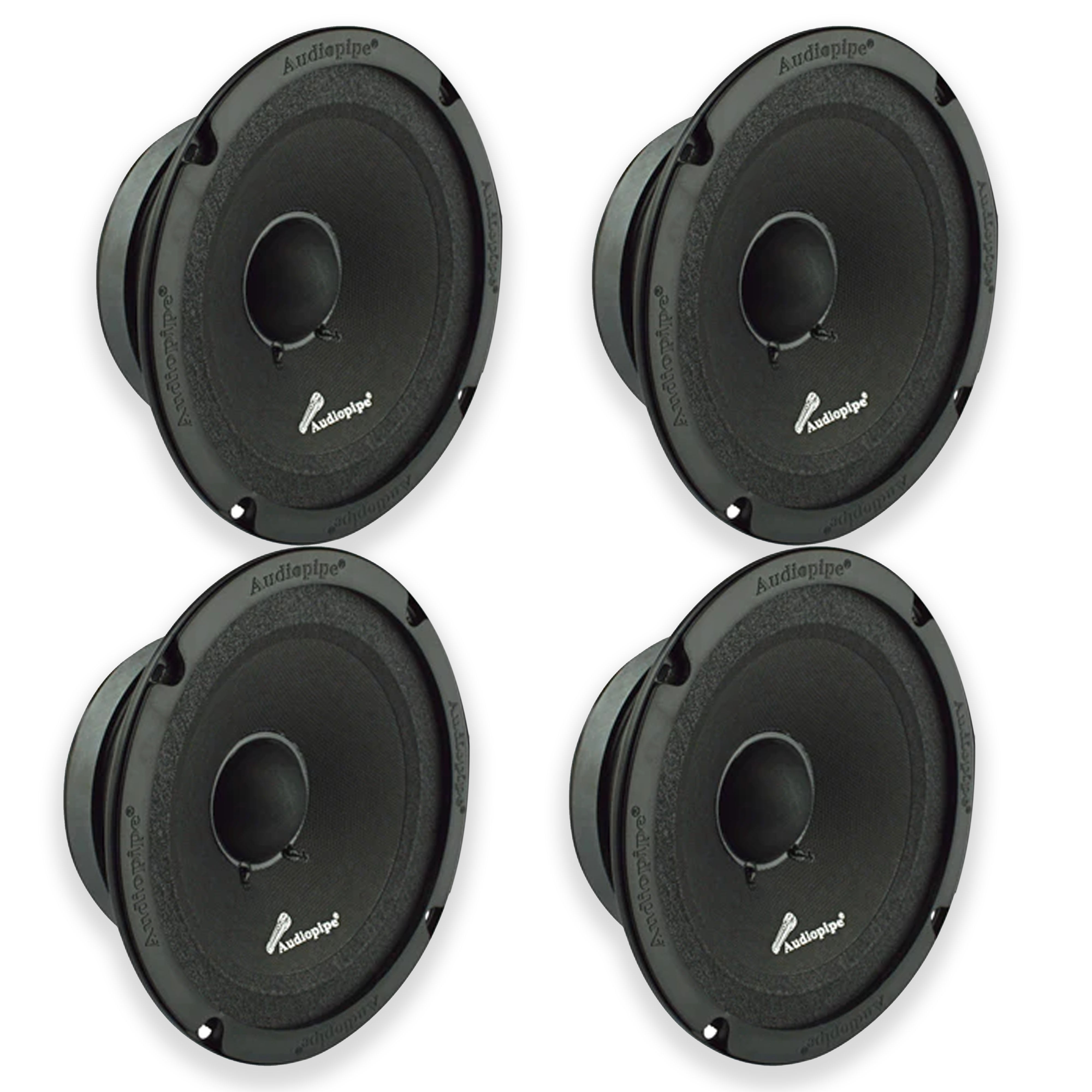 2 Pair Audiopipe 6” Sealed Mid Bass Loud Speaker 1000W 8 ohms 1.5” VC ...