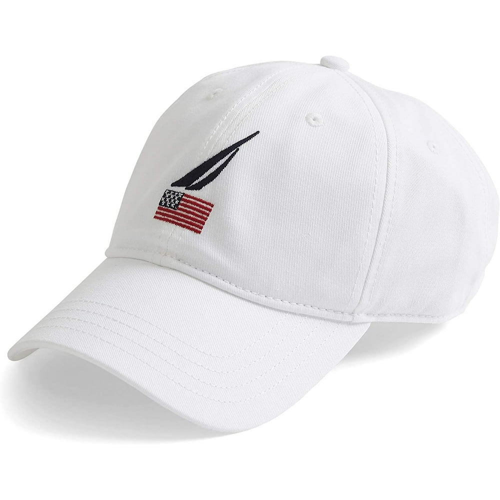 Nautica - Nautica Men's American Flag Logo 6 Panel Baseball Cap | White ...
