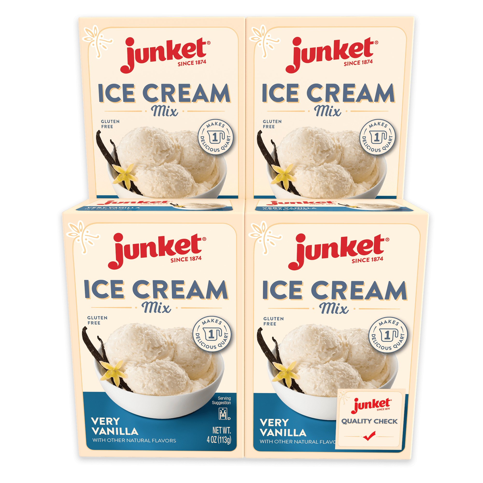 Junket Ice Cream Mix Very Vanilla, 4 Ounce (Pack of 4) - Walmart.com