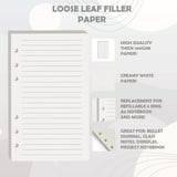 80 Sheets of 6-Ring A6 Refill Paper for Binders Planners, 6 Hole Lined ...