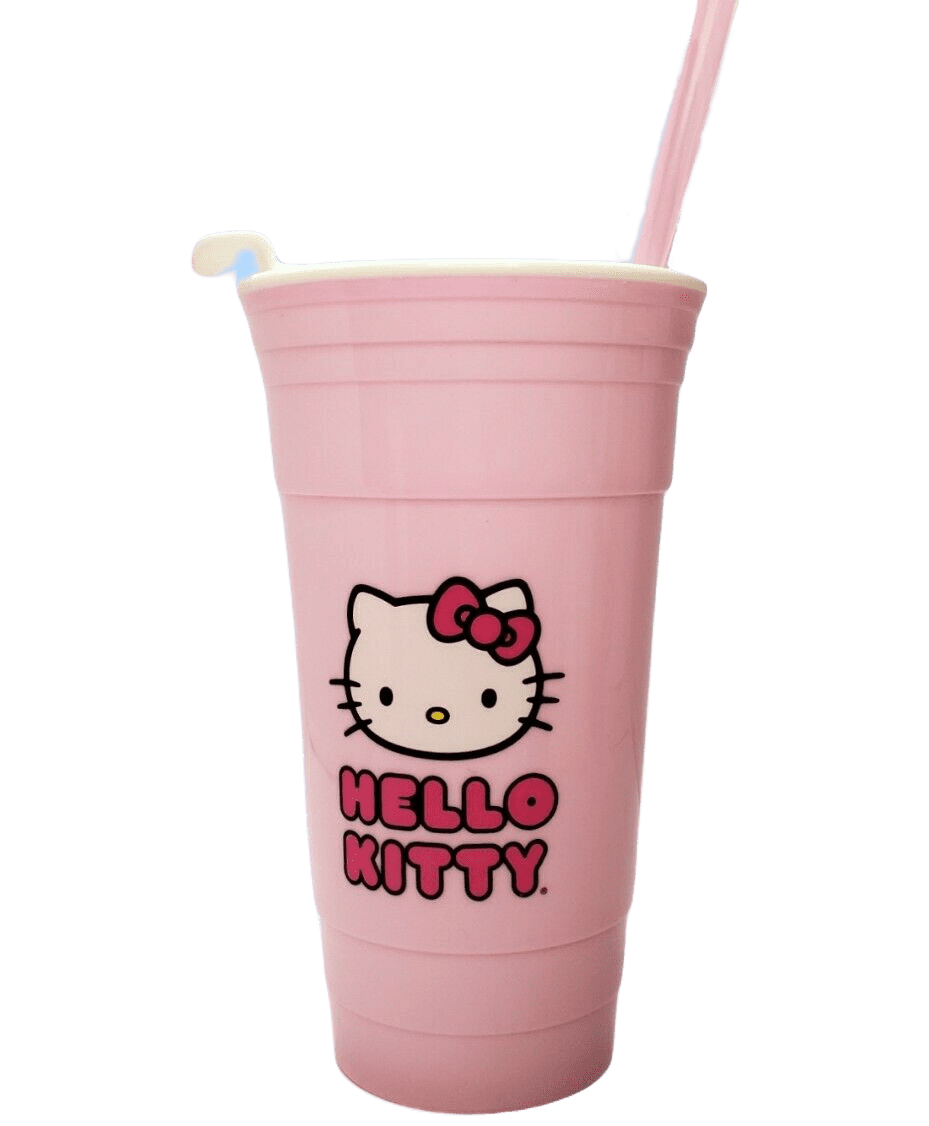 Sanrio Hello Kitty Pink Plastic Tumbler With Lid and Straw | Holds 32 ...
