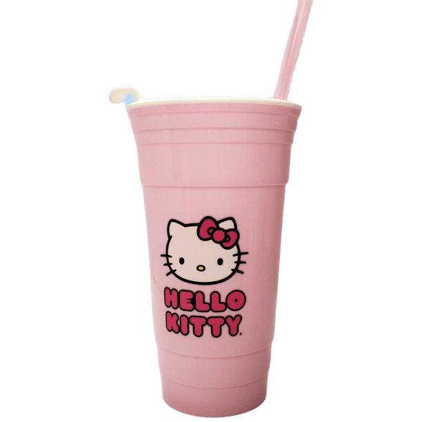 Sanrio Hello Kitty Pink Plastic Tumbler With Lid and Straw | Holds 32 ...