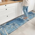 Blue Palm Tree 2 Pieces Non-Slip Kitchen Mat Set, Tropical Plant Summer ...