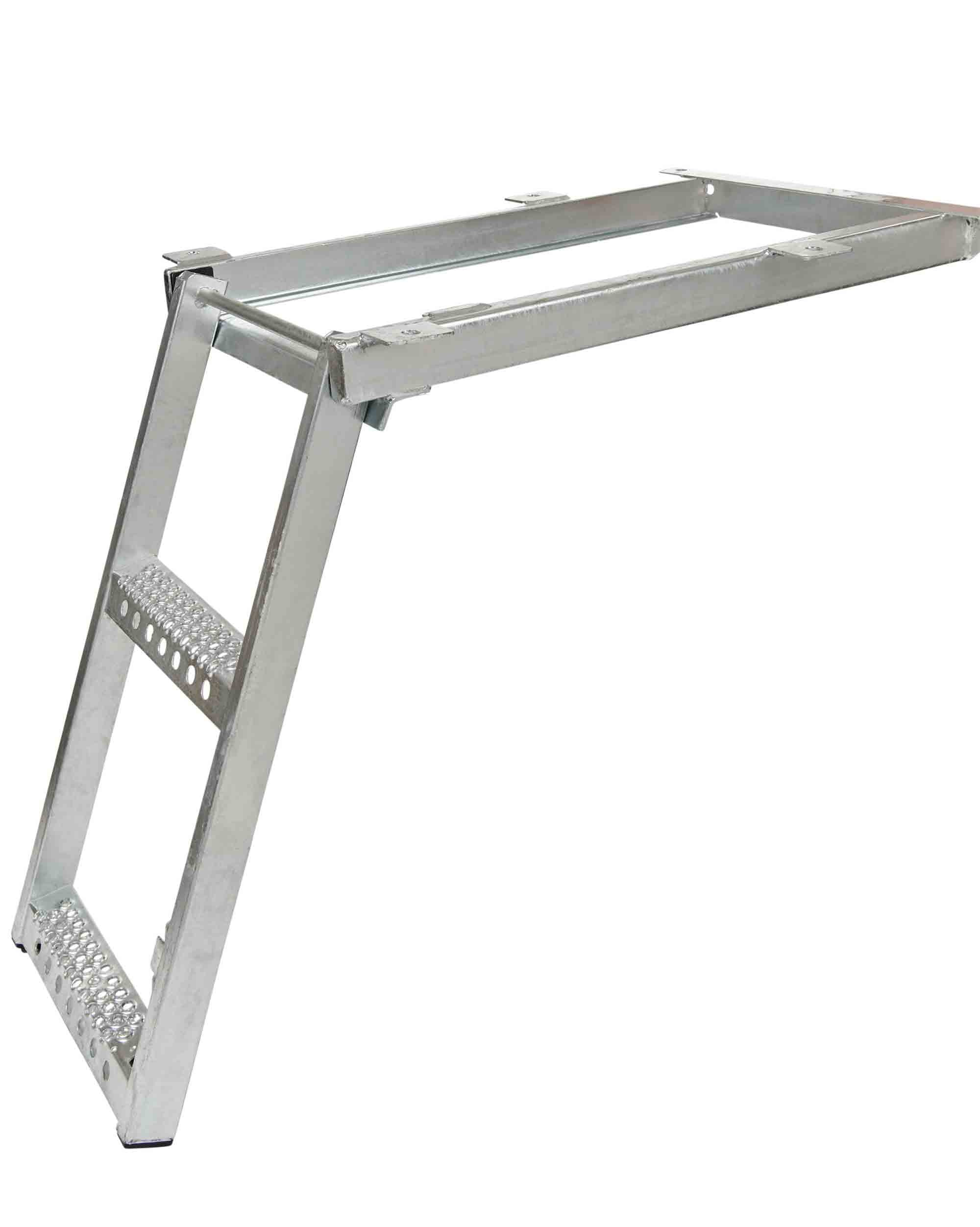 2 Rung Pull-Out Trailer Step Ladder Folding Truck Step Galvanized Steel ...
