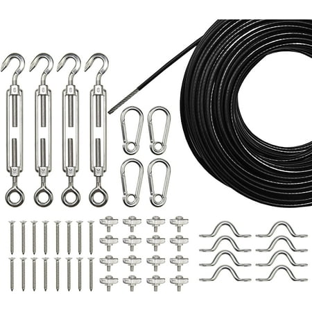 Premium Outdoor Globe String Lights Hanging Suspension Kit - Stainless ...