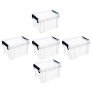 Set of 3 Stackable Storage Bins with Lids - Blush - Walmart.com