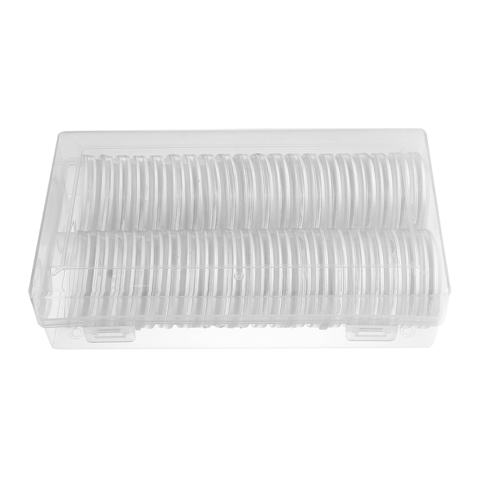 NUOLUX 40Pcs Coin Holder Capsules Clear Round Plastic Coin Container ...