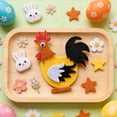 Double-Sided Felt Rooster Decoration, Colorful Easter Ornament for ...