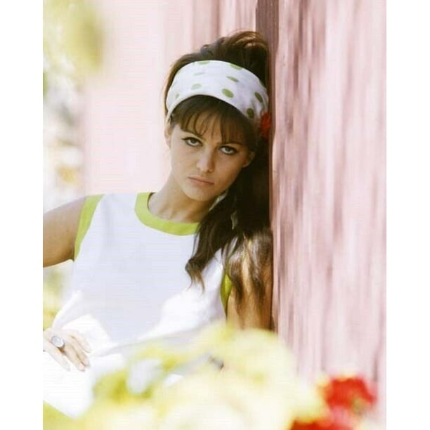 Claudia Cardinale 1960's pose wearing head scarf and white top 4x6 ...