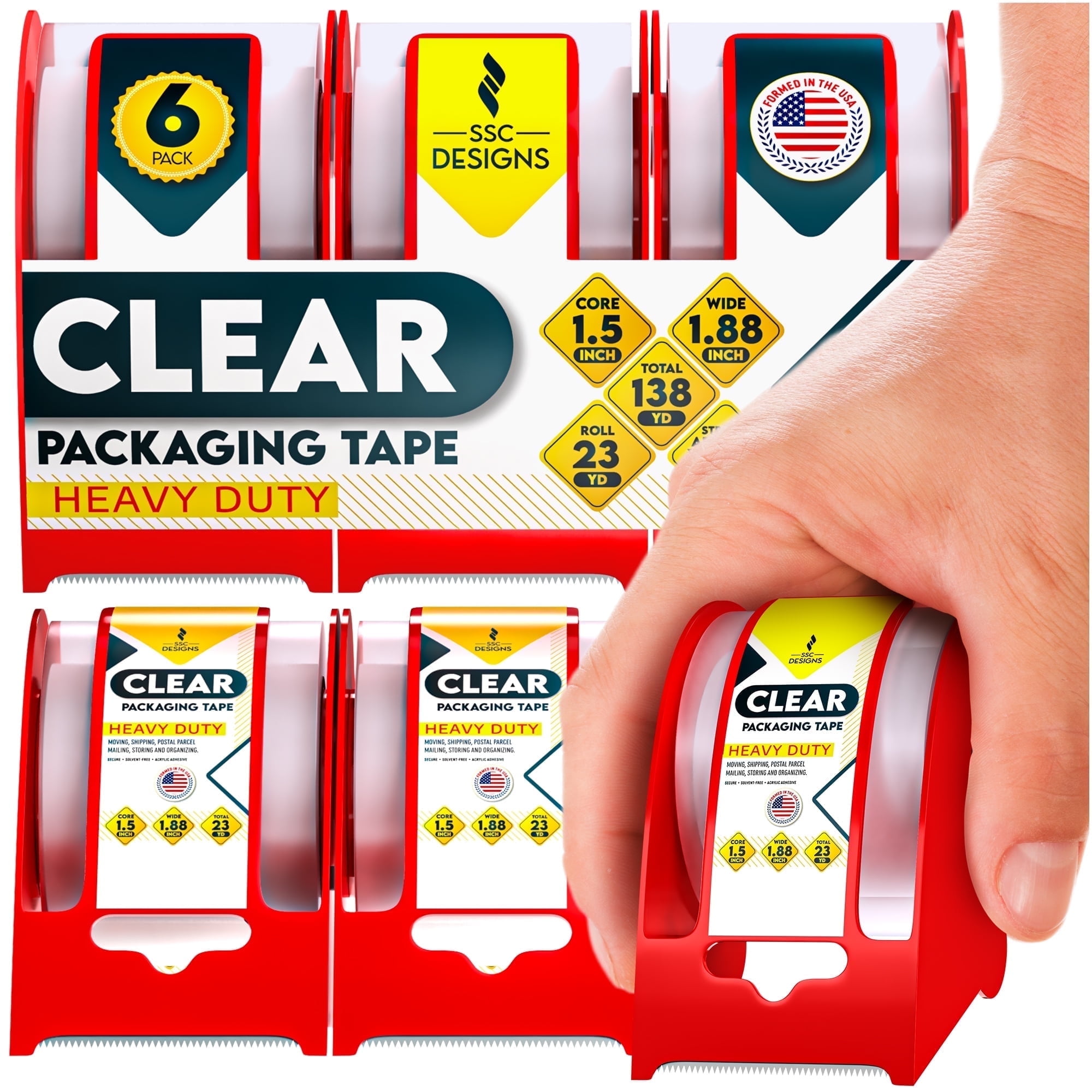 Click here for Ssc Designs Packing Tape With Dispenser Heavy Duty... prices